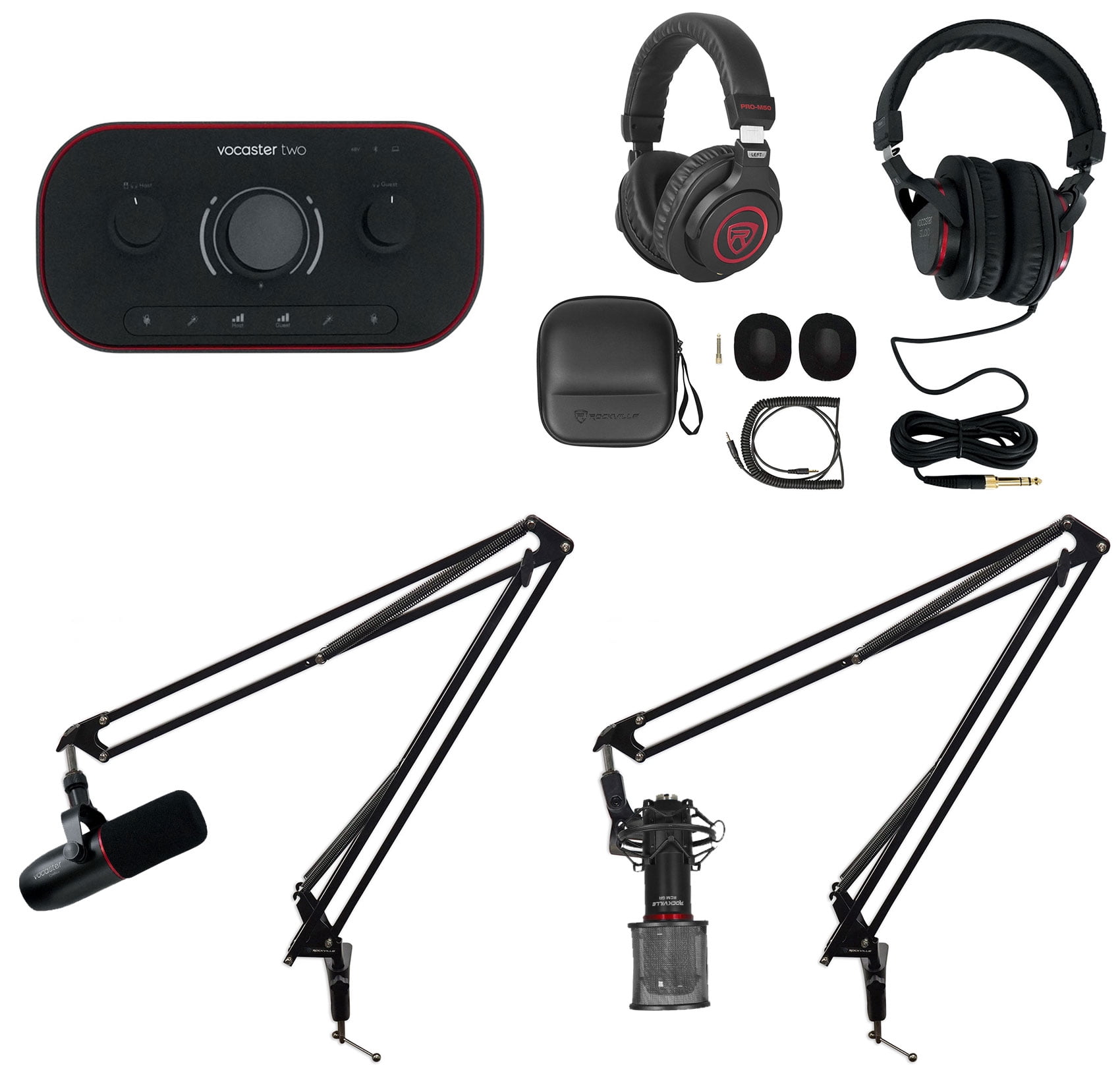 Focusrite Vocaster Two Studio USB-C Podcasting Interface+Mics+Booms ...