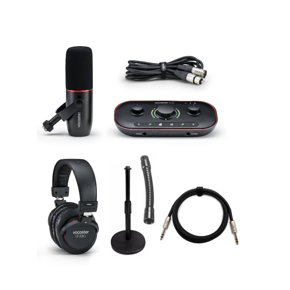 Focusrite Vocaster Two Ultimate Podcast Interface Kit with Stand and ...