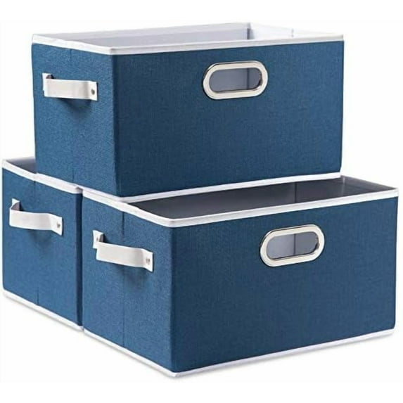 Fodable Storage Bins for Closet [3-pack] Decorative Fabric Storage ...