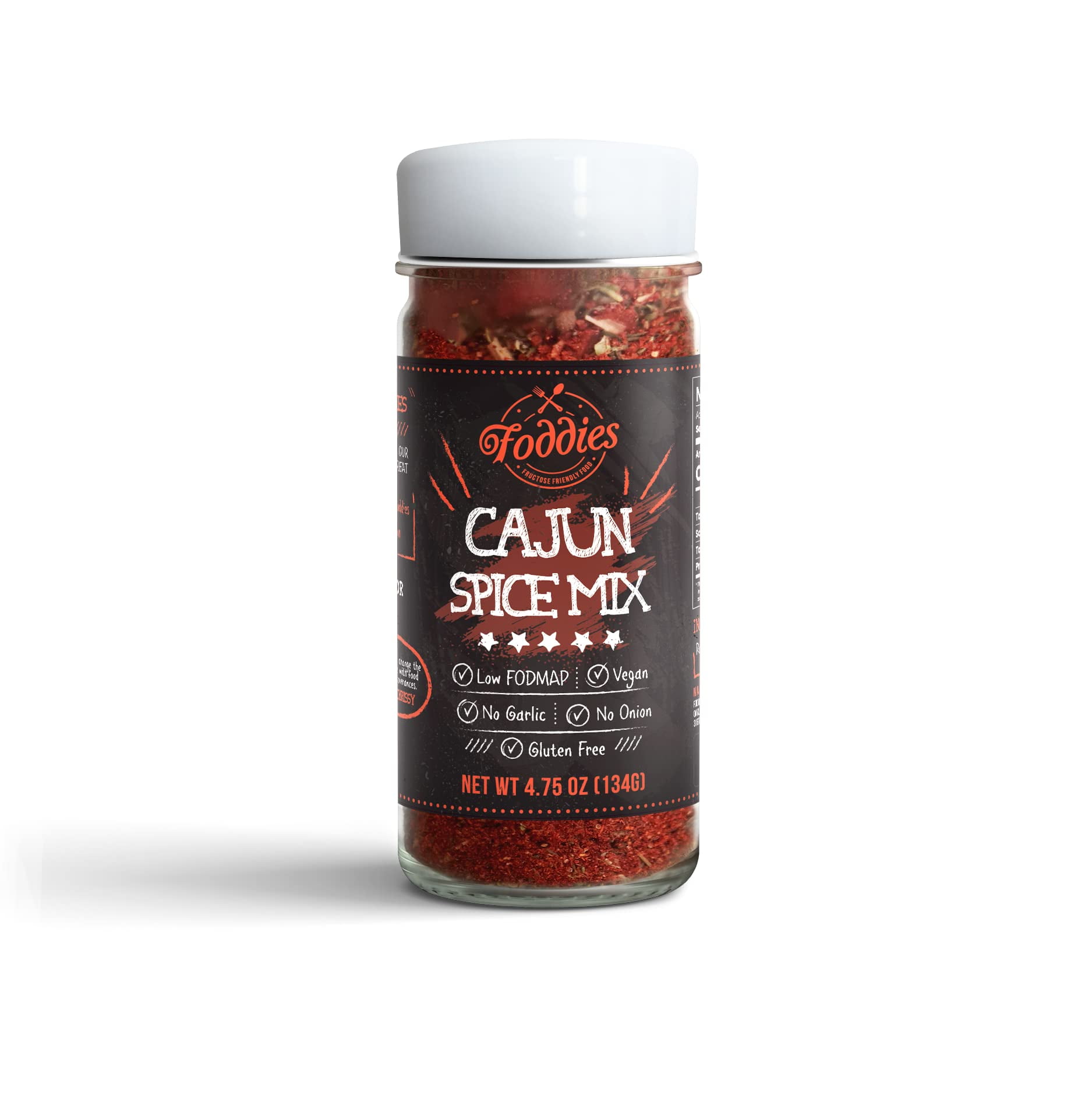 Foddies Cajun Spice Mix, IRF13 Low FODMAP Seasoning, Gluten Free, No ...