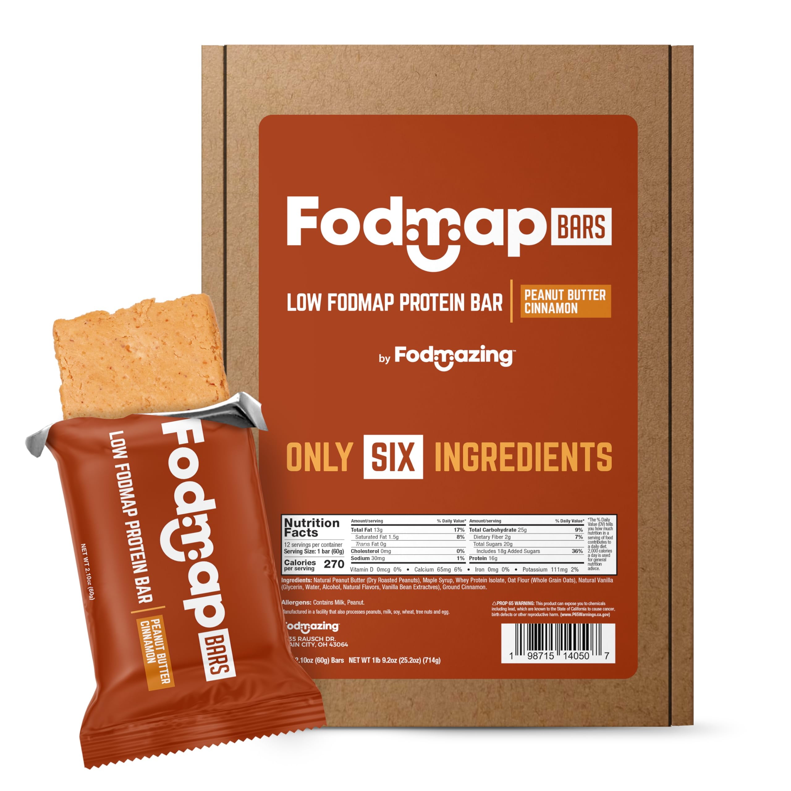 Fodmazing Fodmap Bars, Low SSF20 Fodmap Protein Bar, Made with Six ...