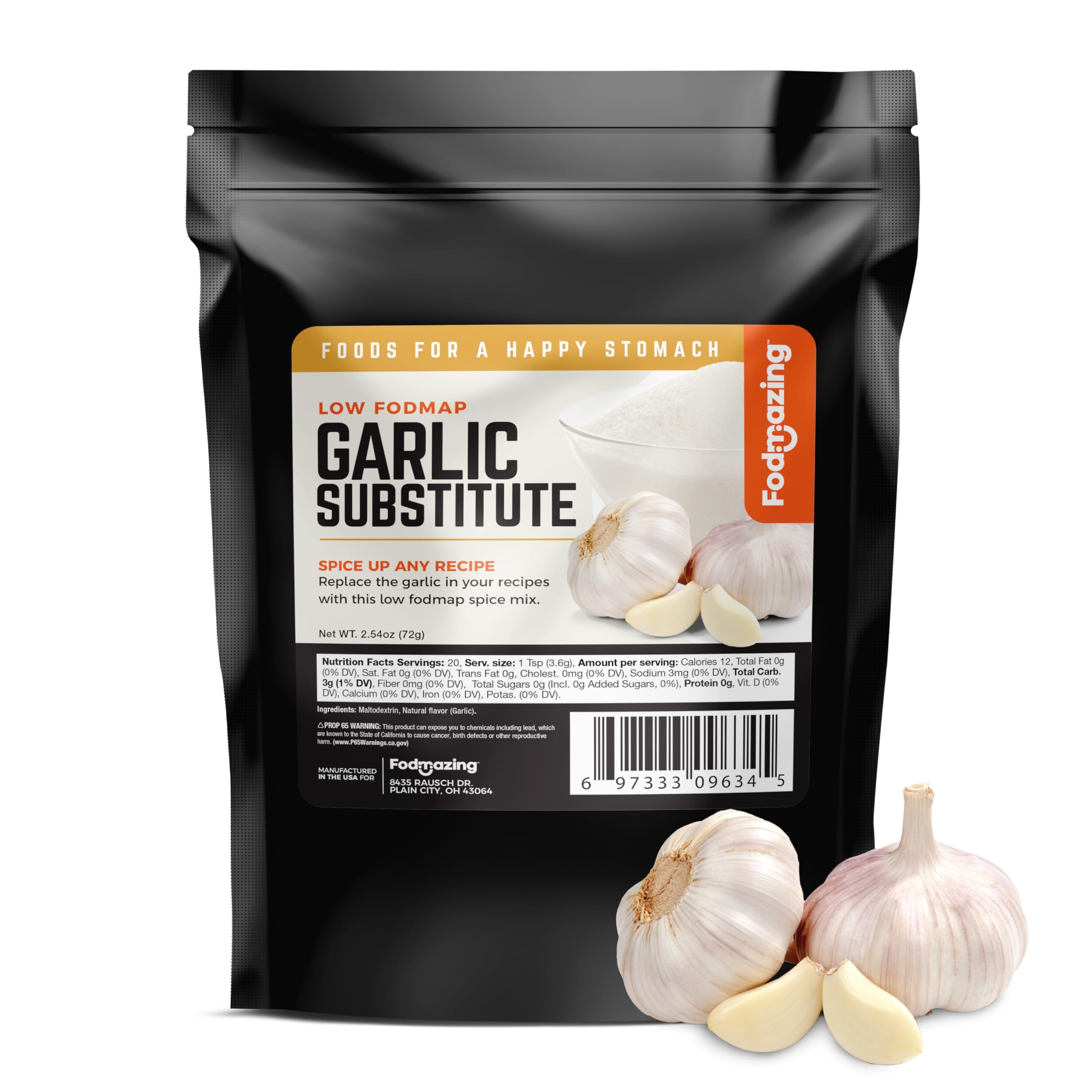 Fodmazing Garlic Replacer Substitute, SAF21 Low FodMap Garlic ...