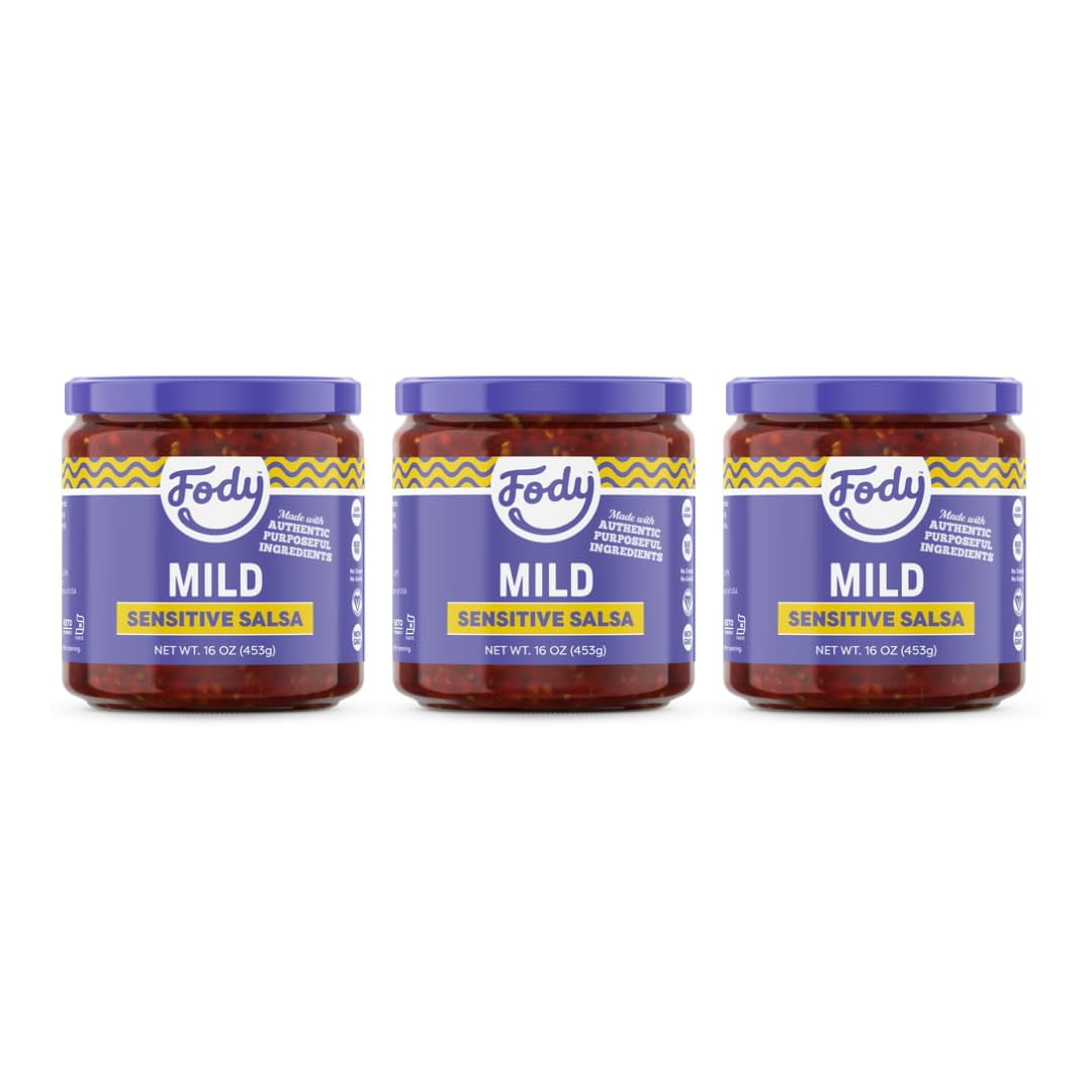 Fody Foods Vegan Mild BDF6 Salsa, Chunky Tomato Jalapeno Salsa, Low ...