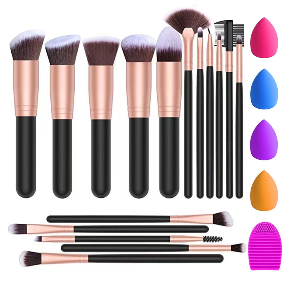 Fofosbeauty 16Pcs Makeup Brush Set, 4Pcs Blender Sponge & Brush Cleaner ...