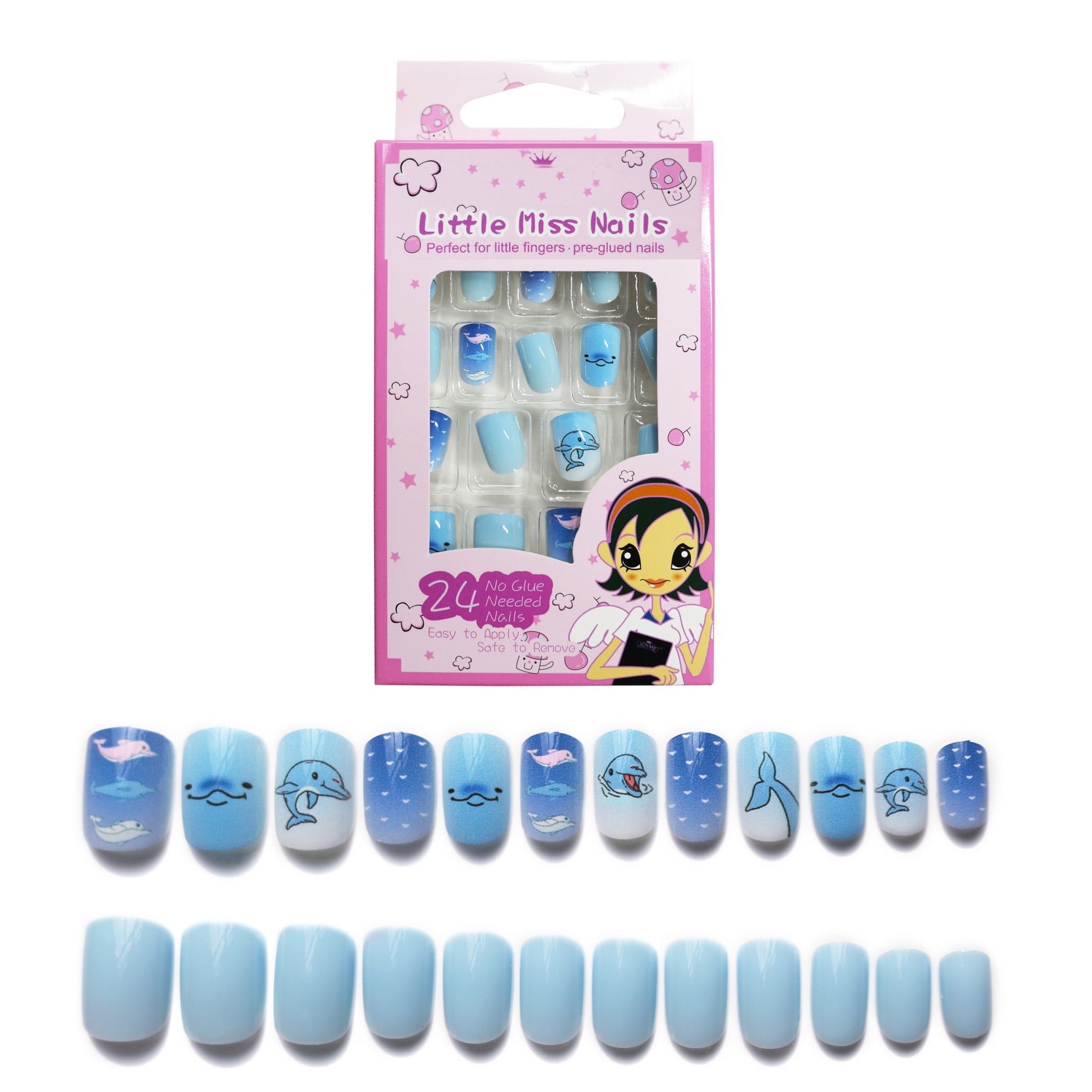 Fofosbeauty 24 PCS Kids Press on Nails for Small Hands Full Cover Short ...
