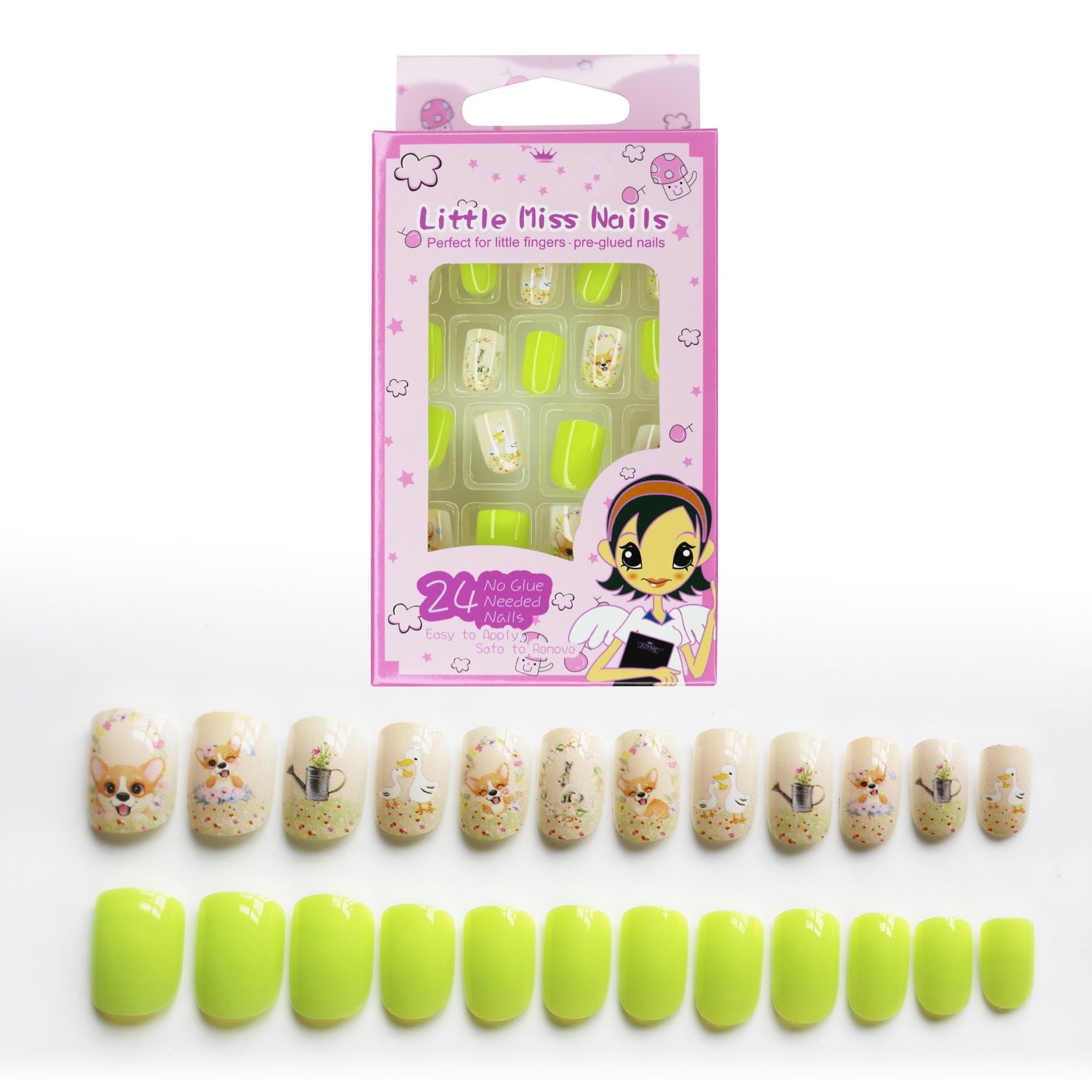 Fofosbeauty 24 PCS Kids Press on Nails for Small Hands Full Cover Short ...