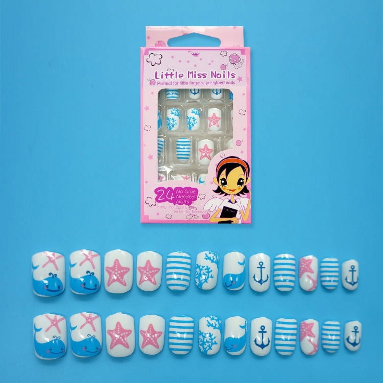 Fofosbeauty 24 PCS Kids Press on Nails for Small Hands Full Cover Short ...