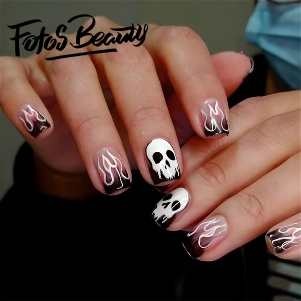 Fofosbeauty 24 pcs Nails, Press-on Acrylic False Nails Full Cover ...