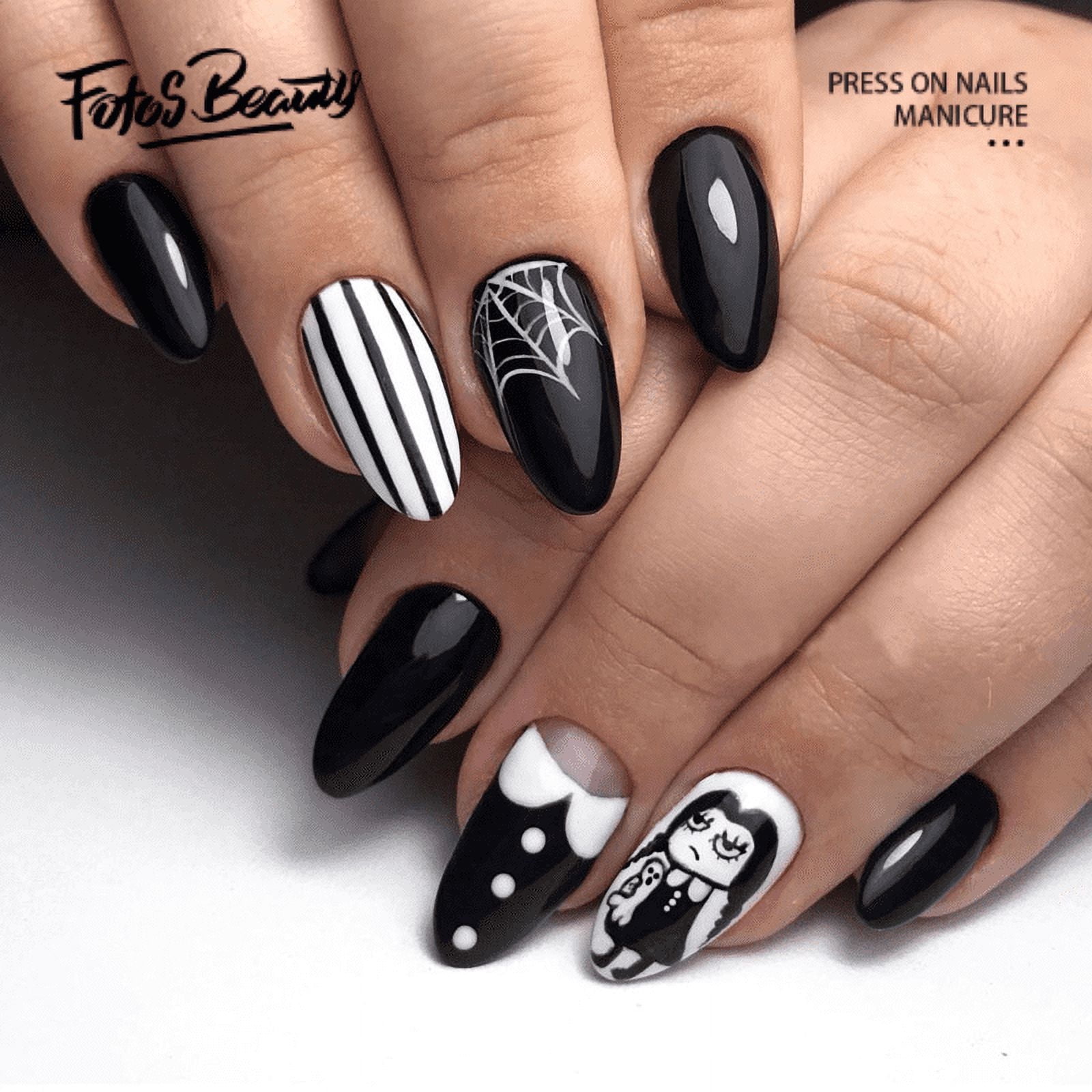 Fofosbeauty 24 pcs Press-on Acrylic False Nails, Nails Tips Designs ...