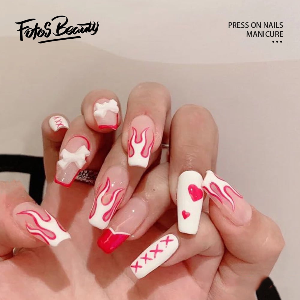 Fofosbeauty 24pcs Coffin press-on Nails for Girls Womens, Coffin Pink ...