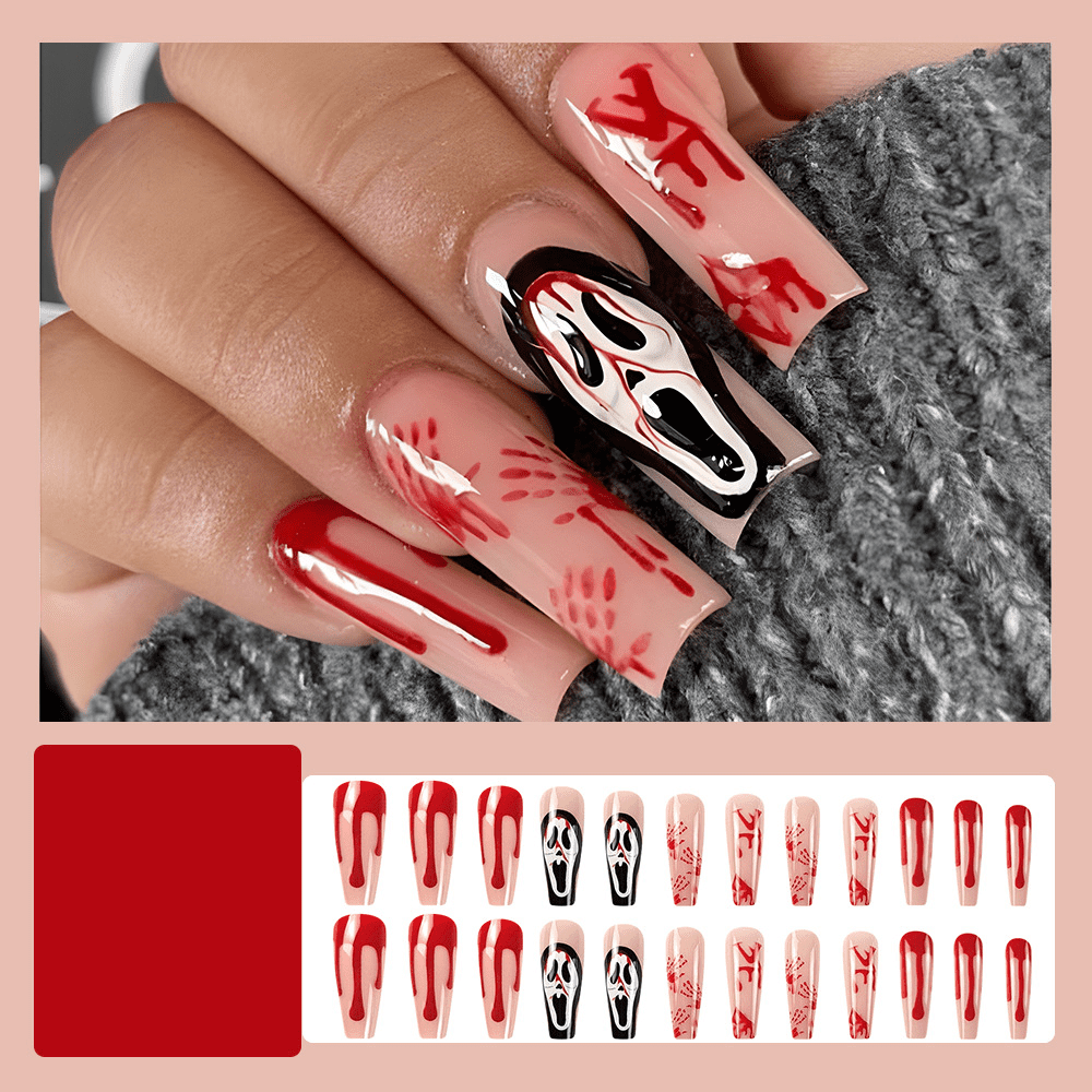 Fofosbeauty 24pcs Extra Long Coffin Presson False Nail Tips Full Cover ...