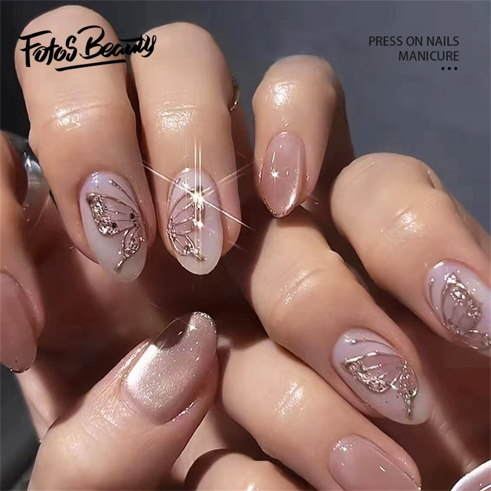 Fofosbeauty 24pcs Press on False Nails,Fake Nails for Gifts,Round Sense ...