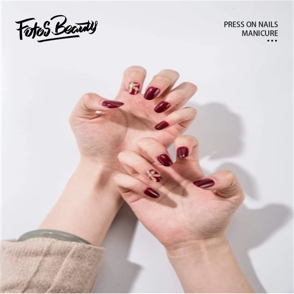 Fofosbeauty 24pcs Press on False Nails, Square Fake Nails, Junoesque ...