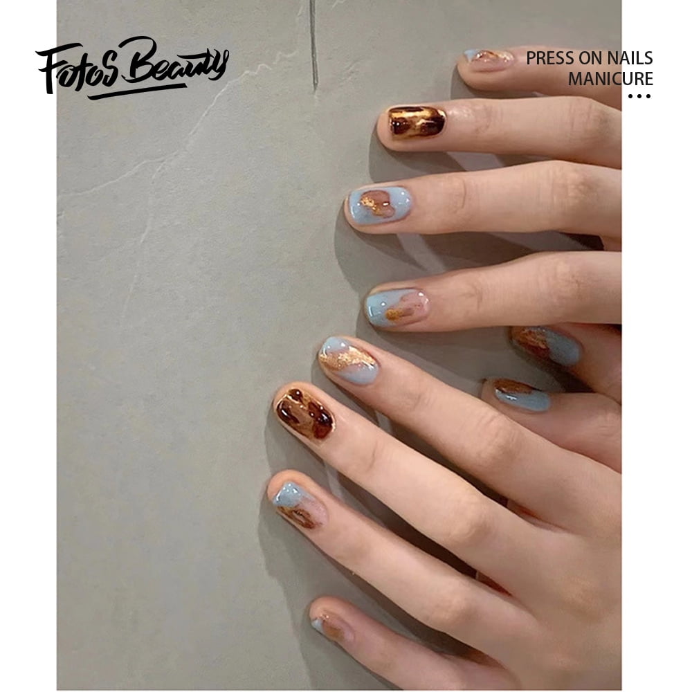Fofosbeauty 24pcs Press on False Nails Tips, Square Fake Nails, Square ...