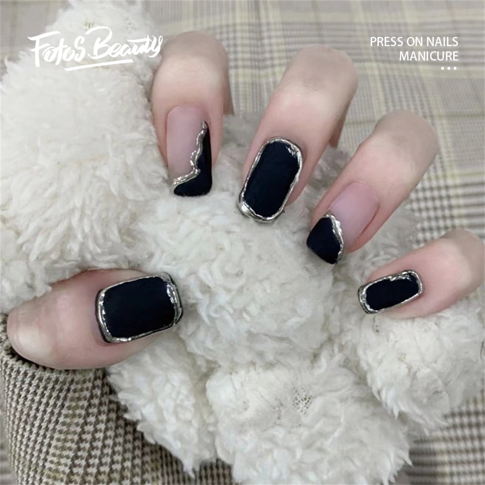 Fofosbeauty 24pcs Press on False Nails Tips, Square Fake Nails, Square ...