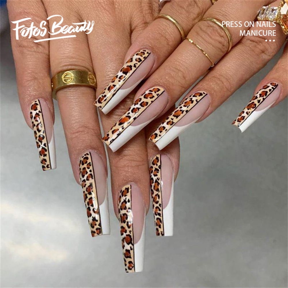 Fofosbeauty 24pcs Press on Nails, 2024 Fake Nails Long Coffin Tips ...