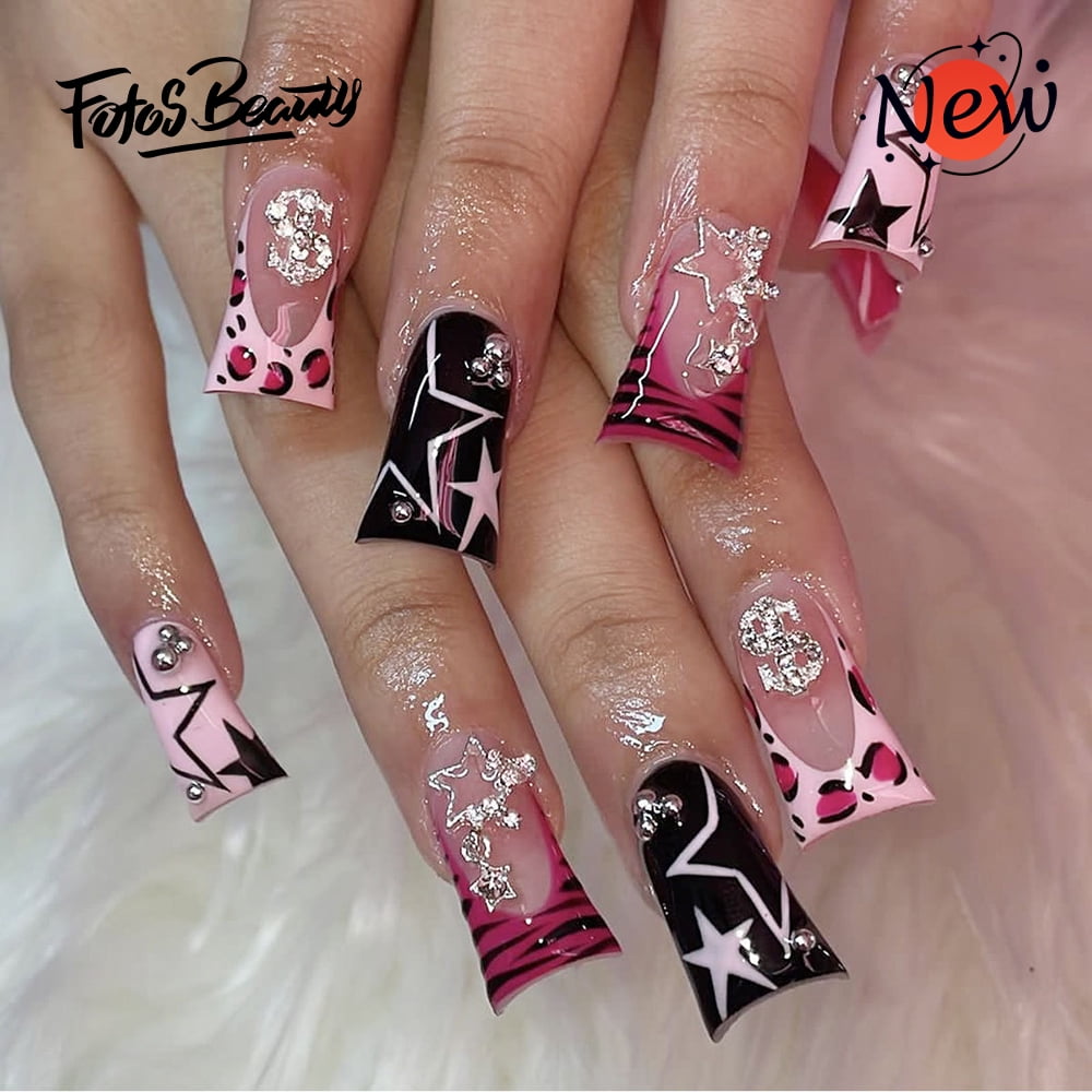 Fofosbeauty 24pcs Press on Nails, Artificial Acrylic Nails for Salon ...