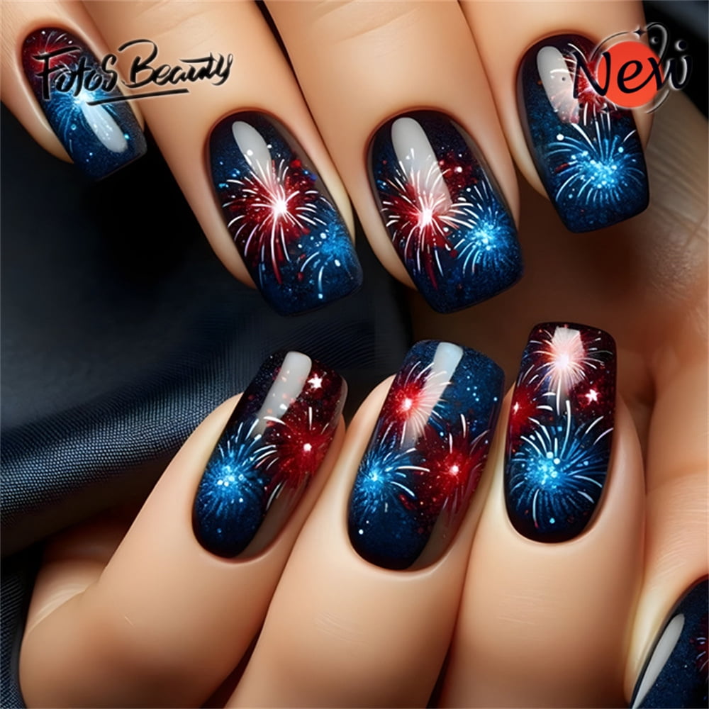 Fofosbeauty 24pcs Press on Nails, Valentine's Day Acrylic Fake Nails ...