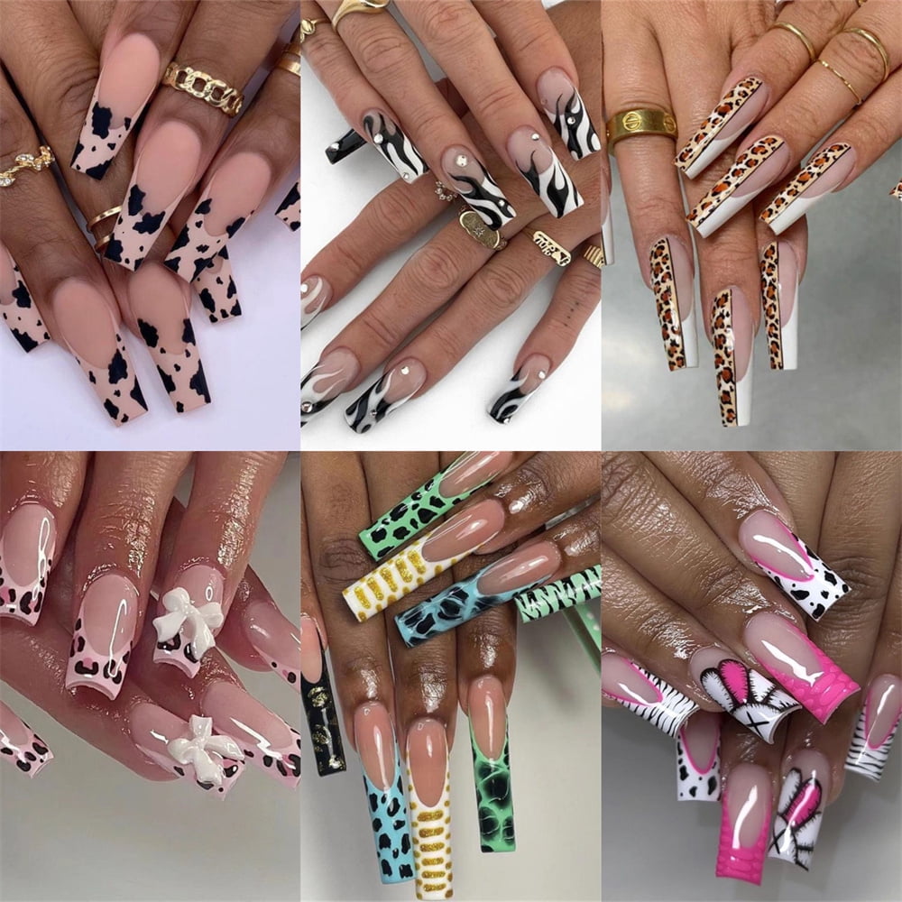 Fofosbeauty 6 Packs(144pcs) Fake Nails, Press on Nails, Full Cover ...