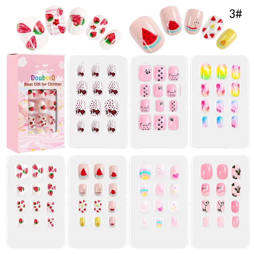 Fofosbeauty 84 Pcs Children Press on Nails Kits Kids Girls False Nails ...