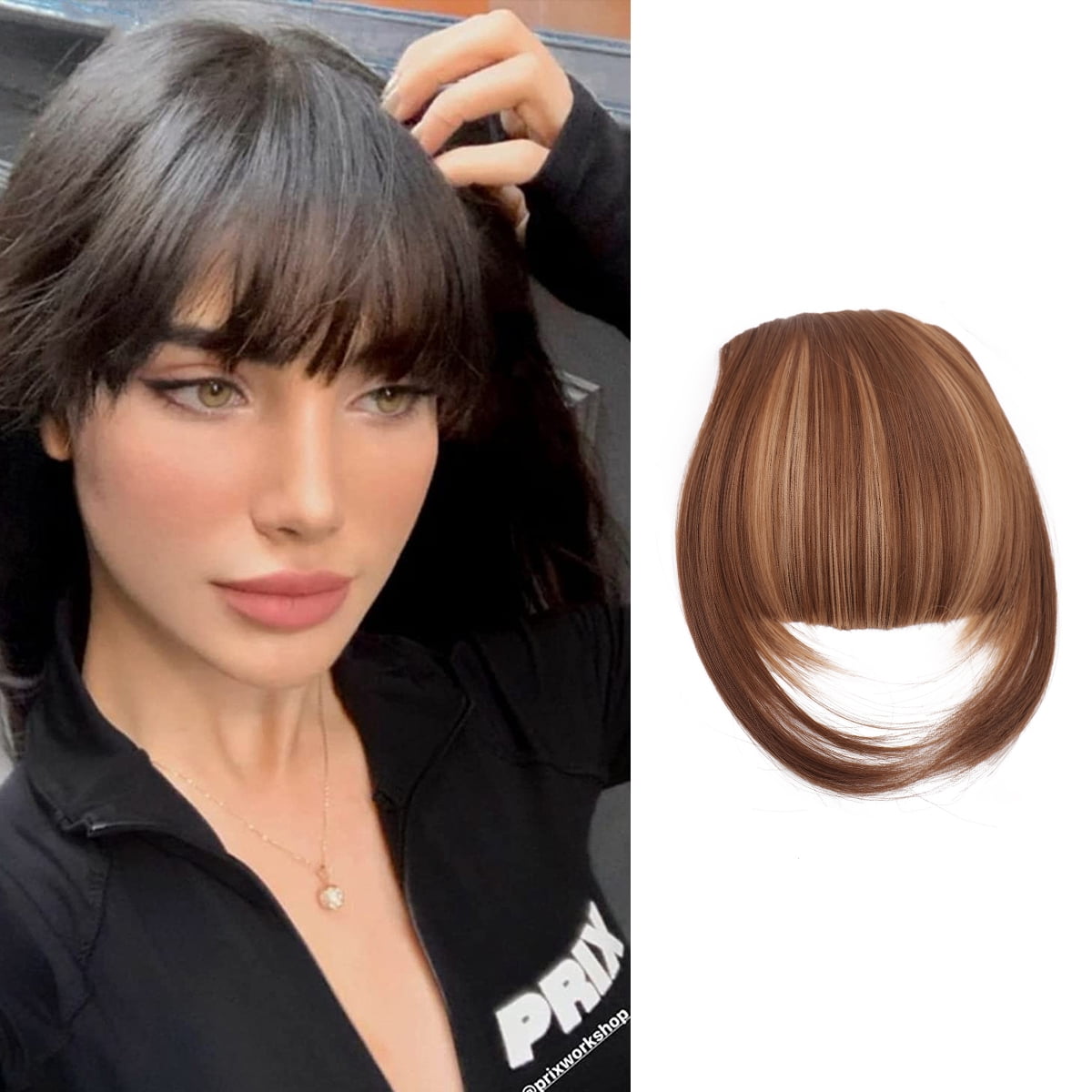 Fofosbeauty False Clip in Bangs, Hair Bangs Extensions Neat Bangs on ...