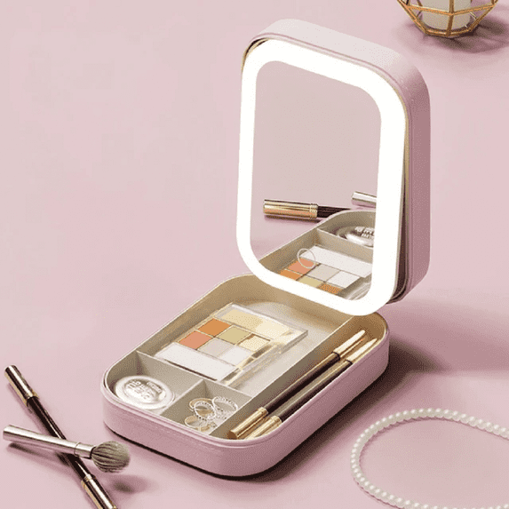 Fofosbeauty LED Travel Makeup Mirror with Bag, Rechargeable Travel ...