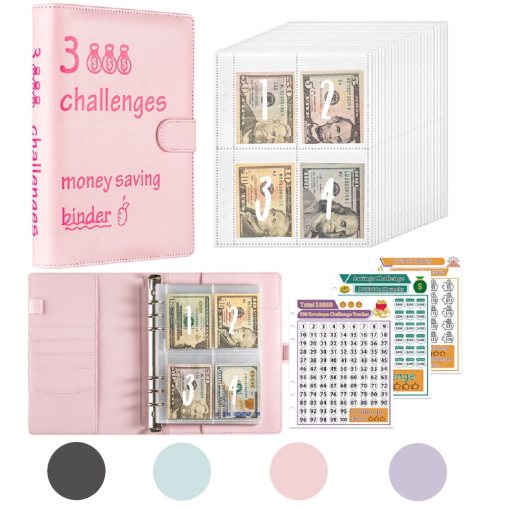 Fofosbeauty Pink A5 Budget Binder with 100 Cash Envelopes with Planning ...