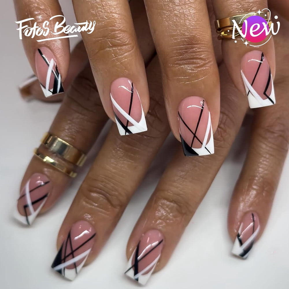 Fofosbeauty Press on Nails Tips, 24pcs Artificail Nails Tips Design ...