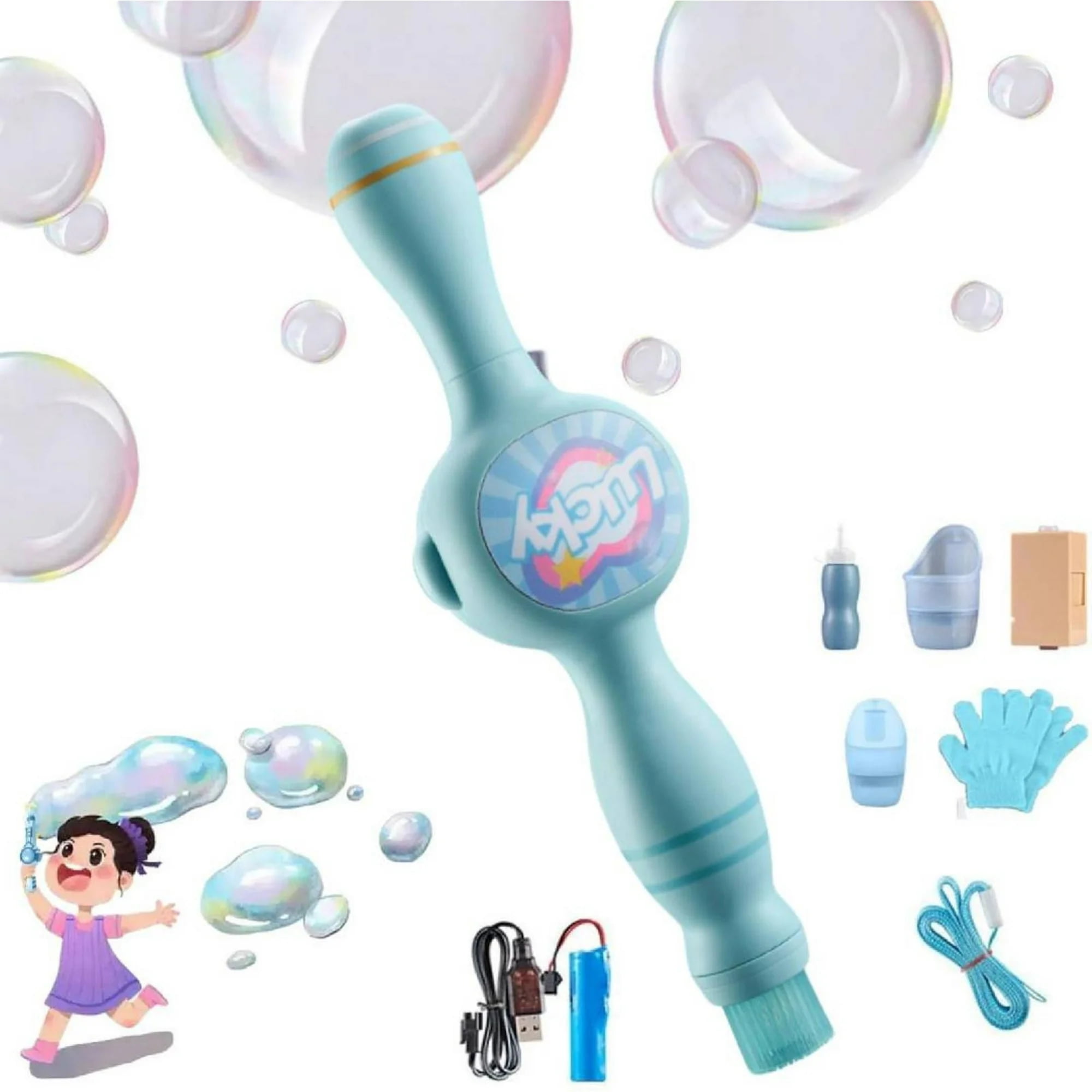 Fog Bubble Machine, Portable Colorful ‌Mist‌ Bubble Maker, Elastic ...