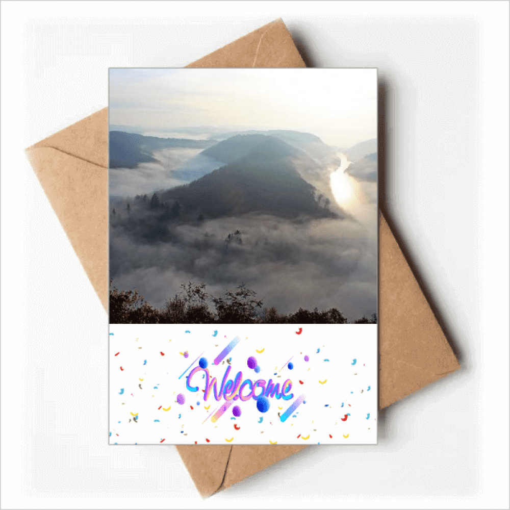 Fog Green Forestry Science Nature Scenery Welcome Back Greeting Cards ...