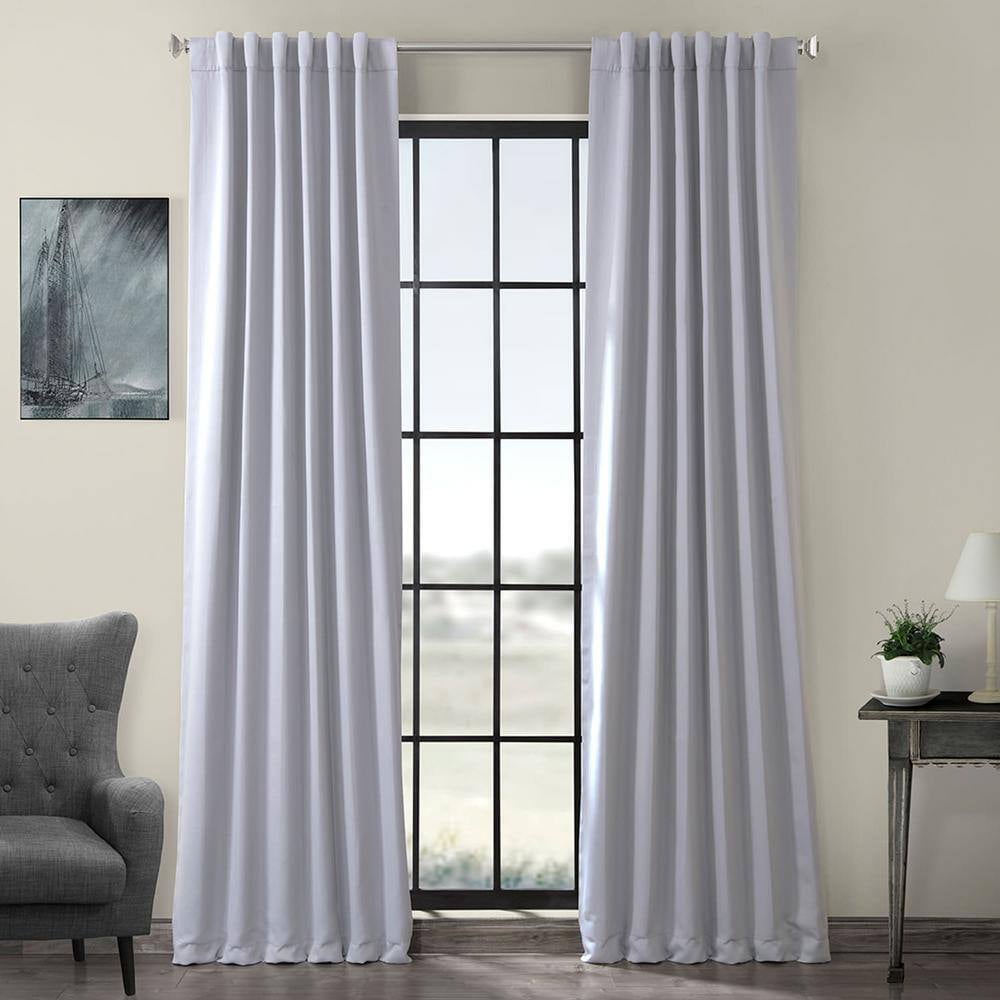 Fog Grey Polyester Room Darkening Curtain - 50 in. W x 84 in. L Rod ...