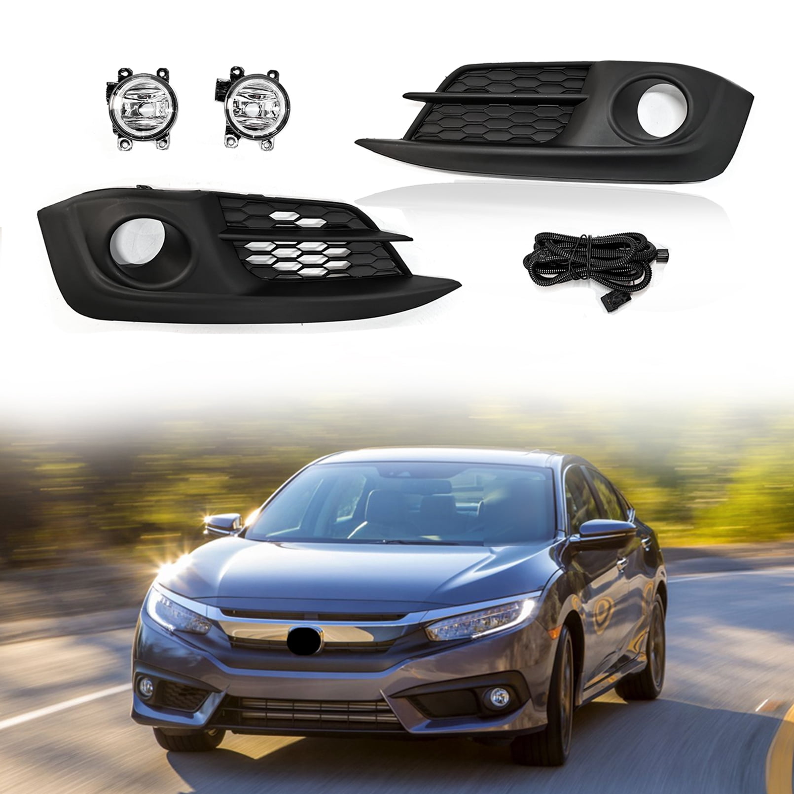 Fog Lights Bumper Lamps With Bulbs Assembly Pair L&R Fit For 2016 2017 ...