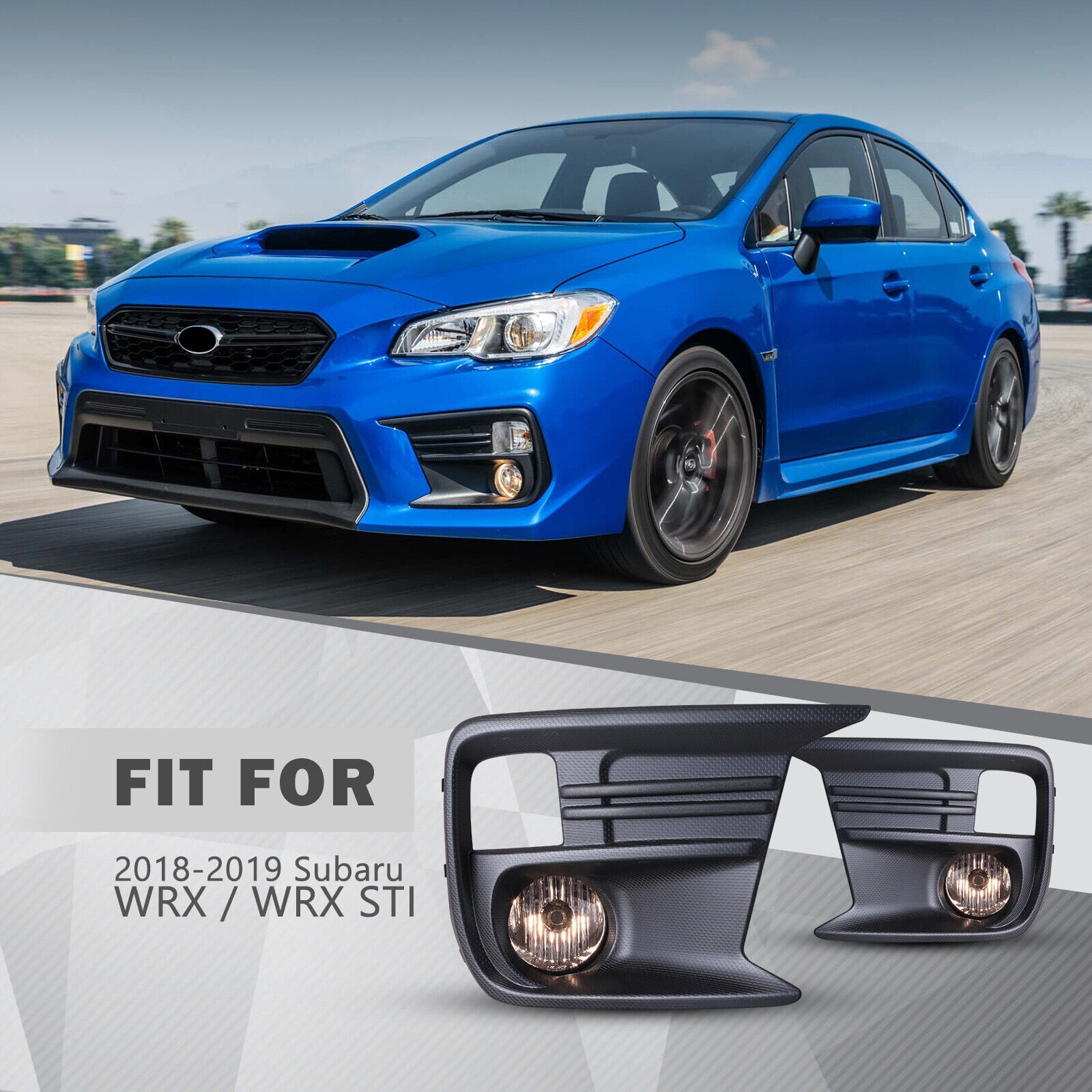 Fog Lights For 18-20 Subaru WRX STI Smoke Wiring Switch Bezels ...