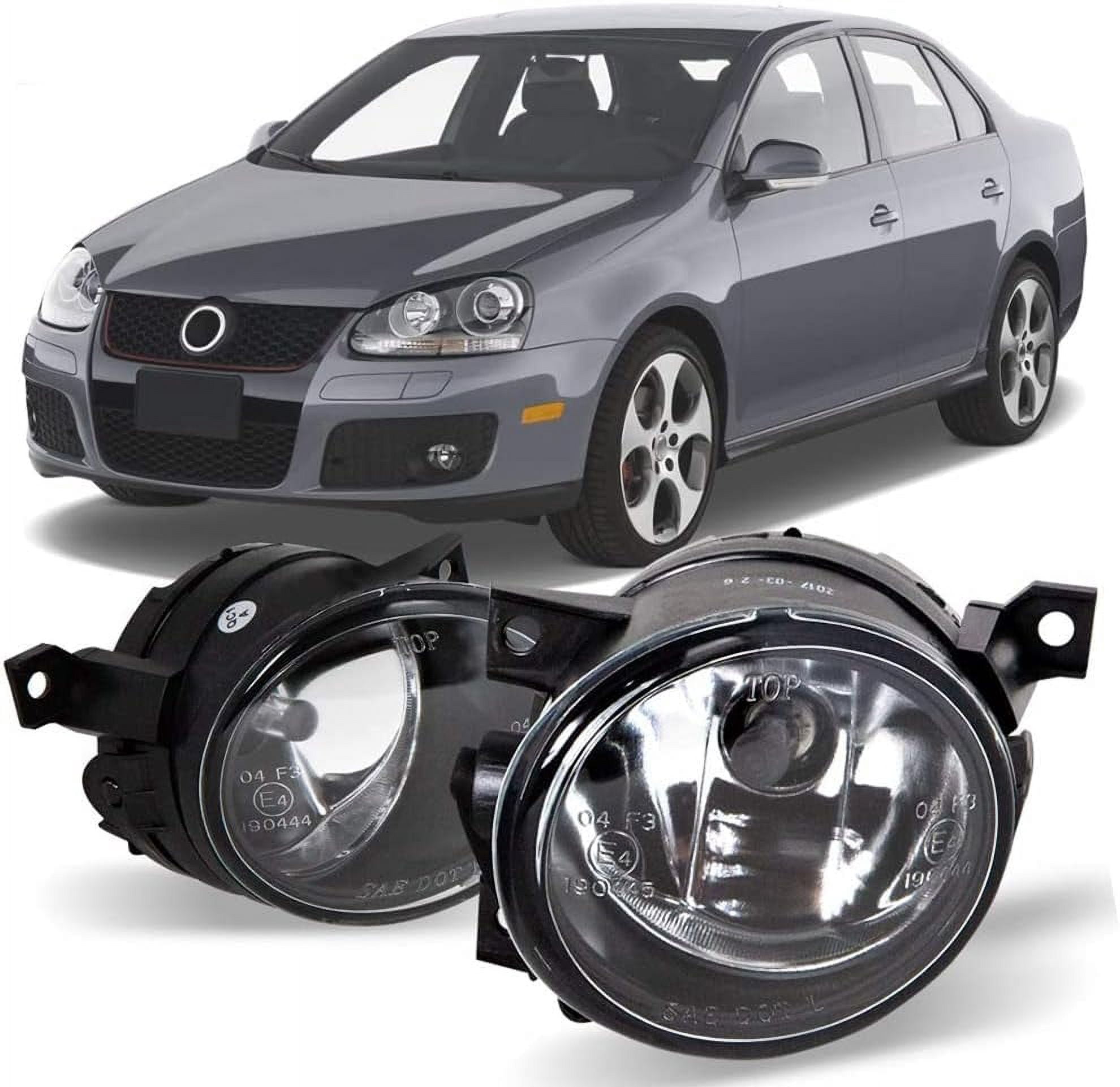 Fog Lights for 2006-2009 Volkswagen GTI/Jetta Glass Clear Lens Driving ...
