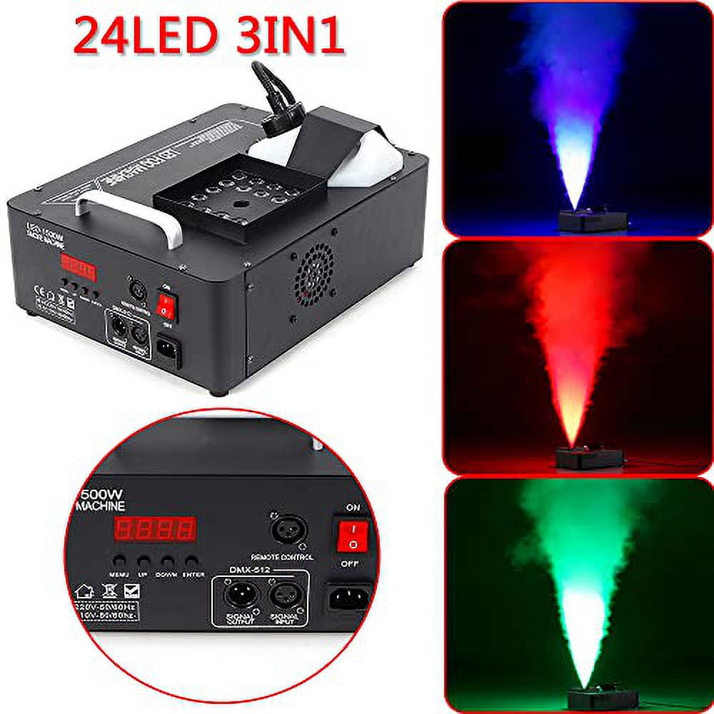 Fog Machine 1500W Vertical Spray Smoke Machine with RGB LED Lights ...