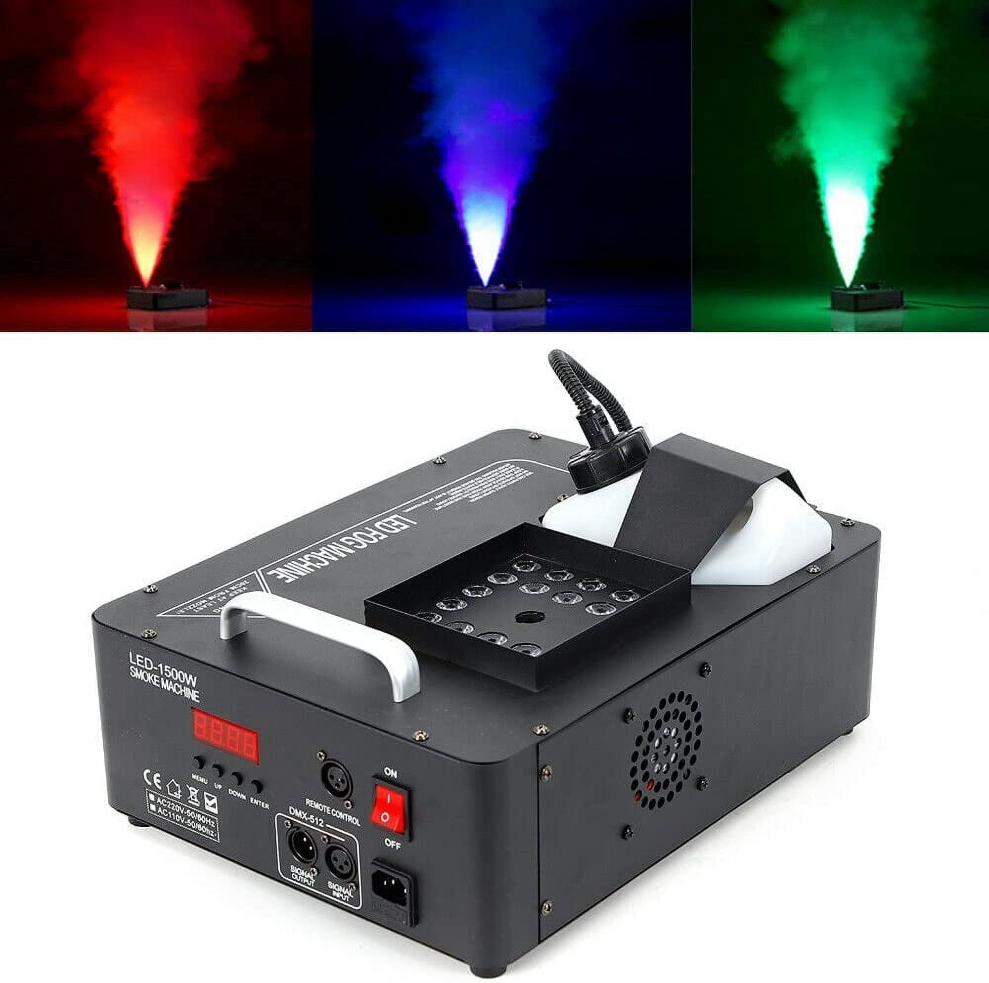 Fog Machine 1500W Vertical Spray Smoke Machine with RGB LED Lights ...