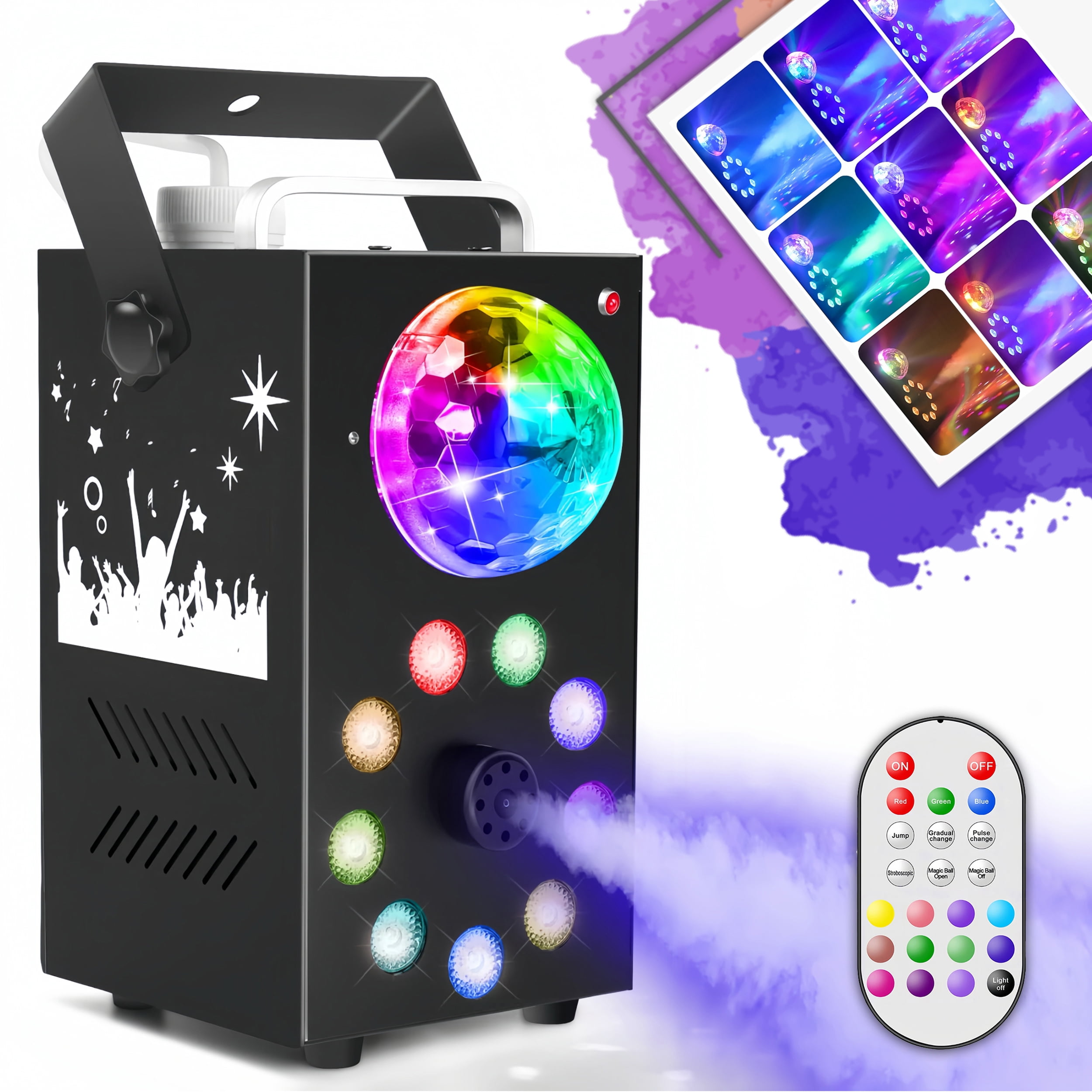 Fog Machine, 700W Smoke Machine with 3500 CFM Fog, 9 LED Colorful ...