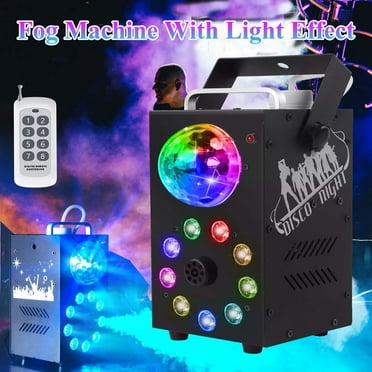 Fog Machine, Smoke Machine with Disco Ball Lights and 9 LED Lights ...