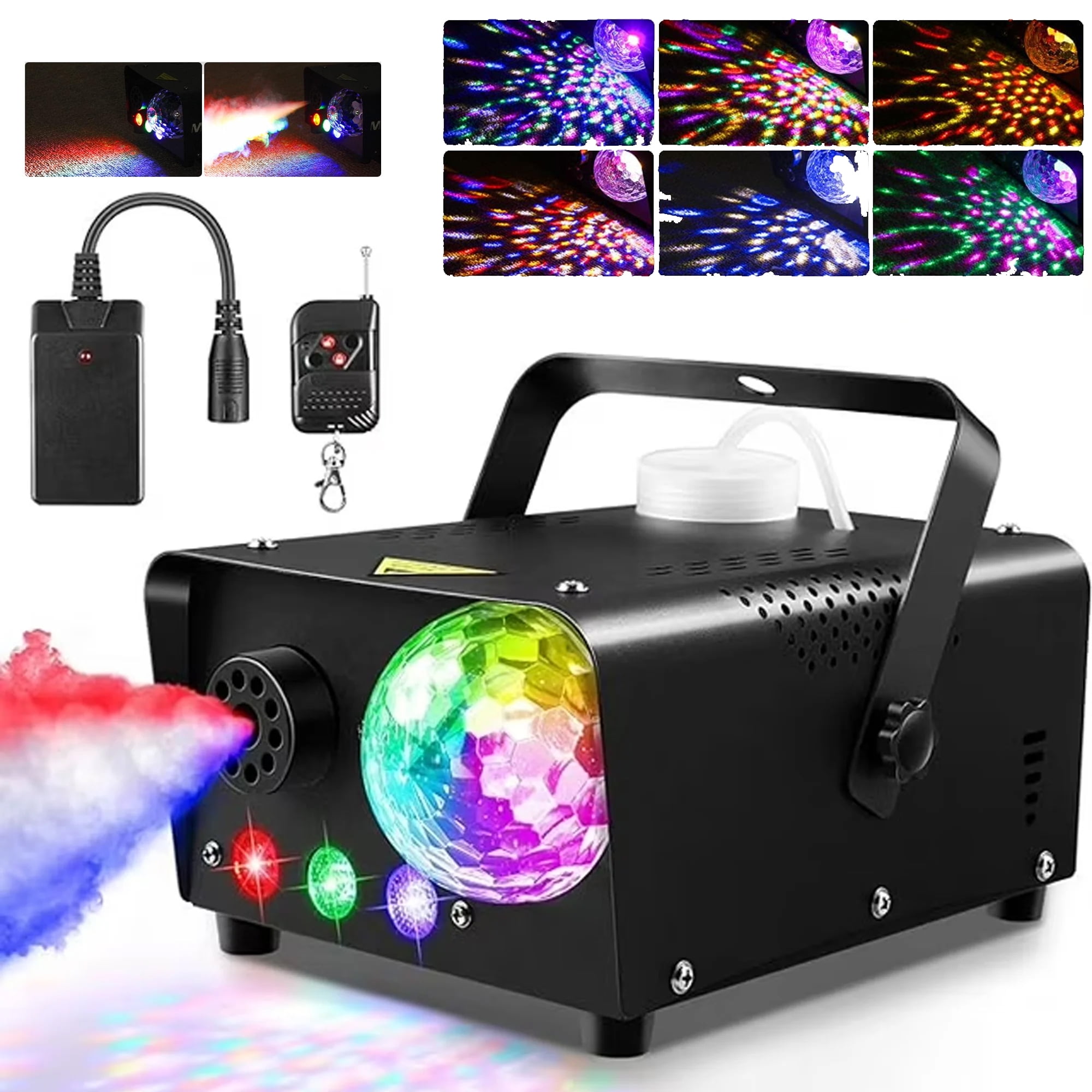 Leyeet Fog Machine with Disco Ball Lights 500W Smoke Machine with RGB ...