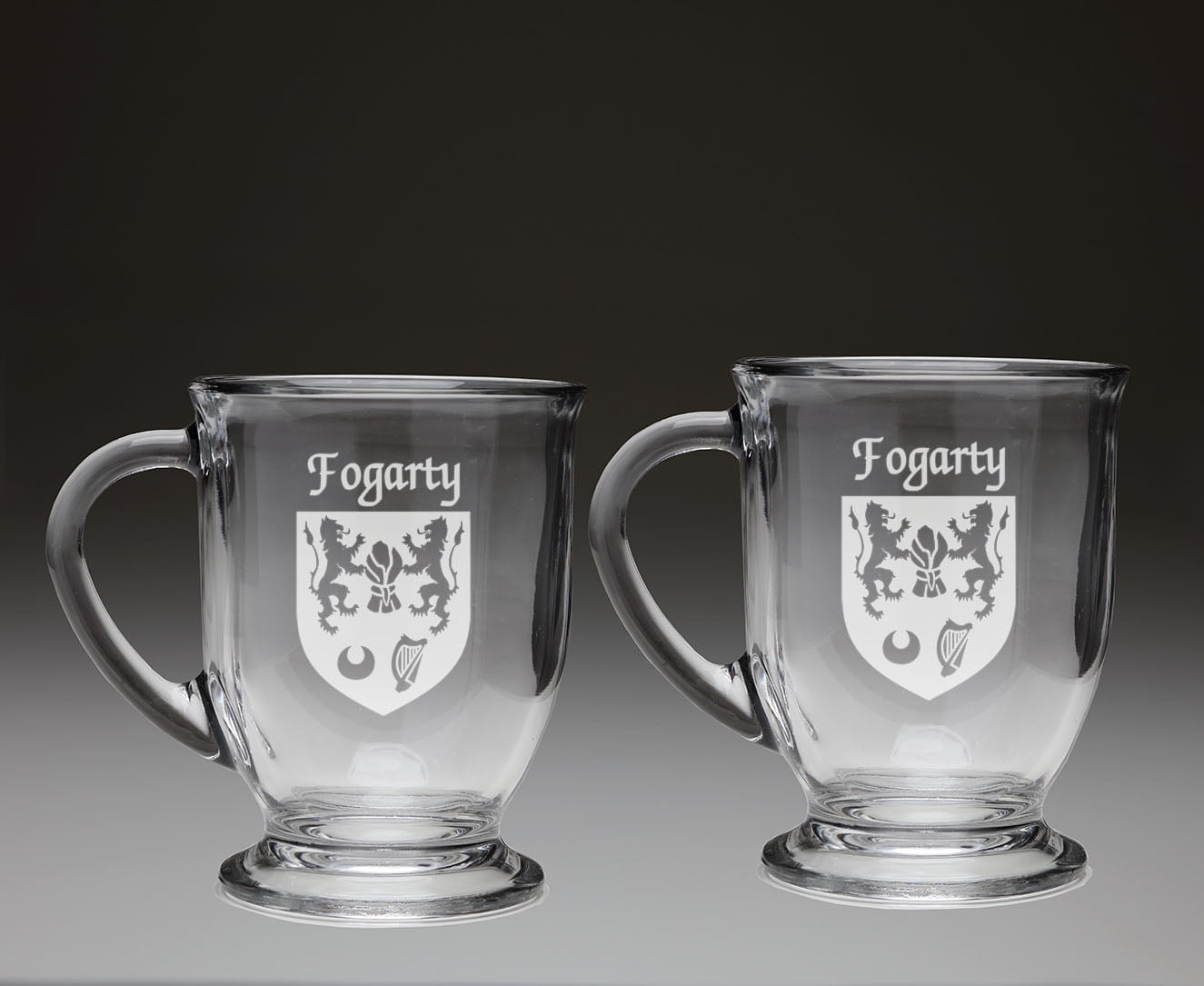 Fogarty Irish Coat of Arms Glass Coffee Mugs - Set of 2 - Walmart.com