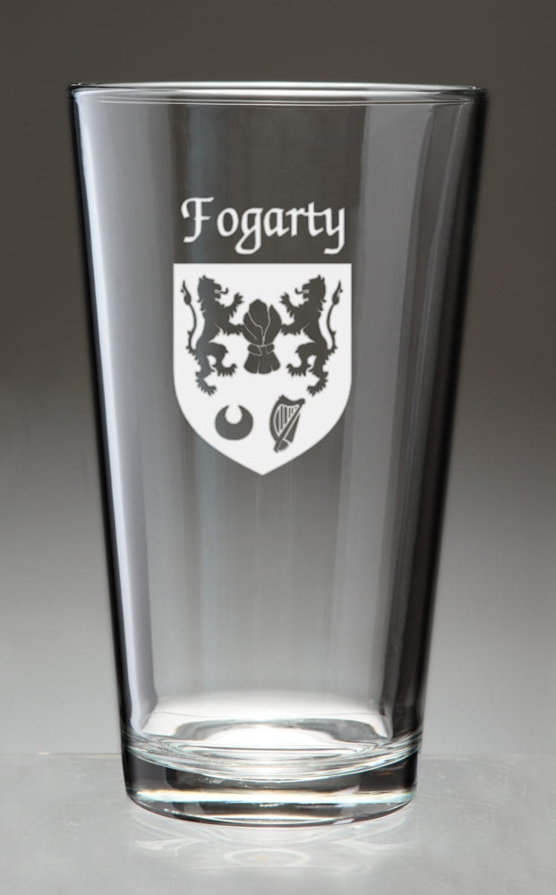 Fogarty Irish Coat of Arms Pint Glasses - Set of 4 (Sand Etched ...