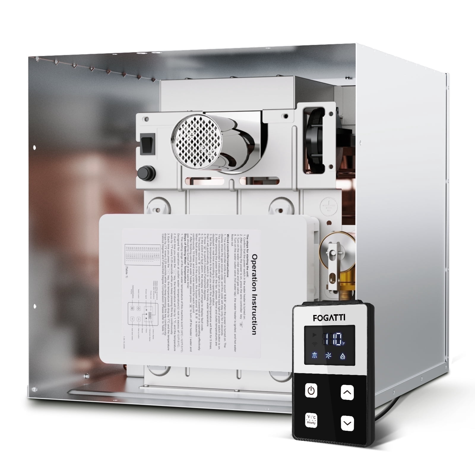 Fogatti RV Tankless Water Heater InstaShower 7, 48,000 BTU, DC 12V ...