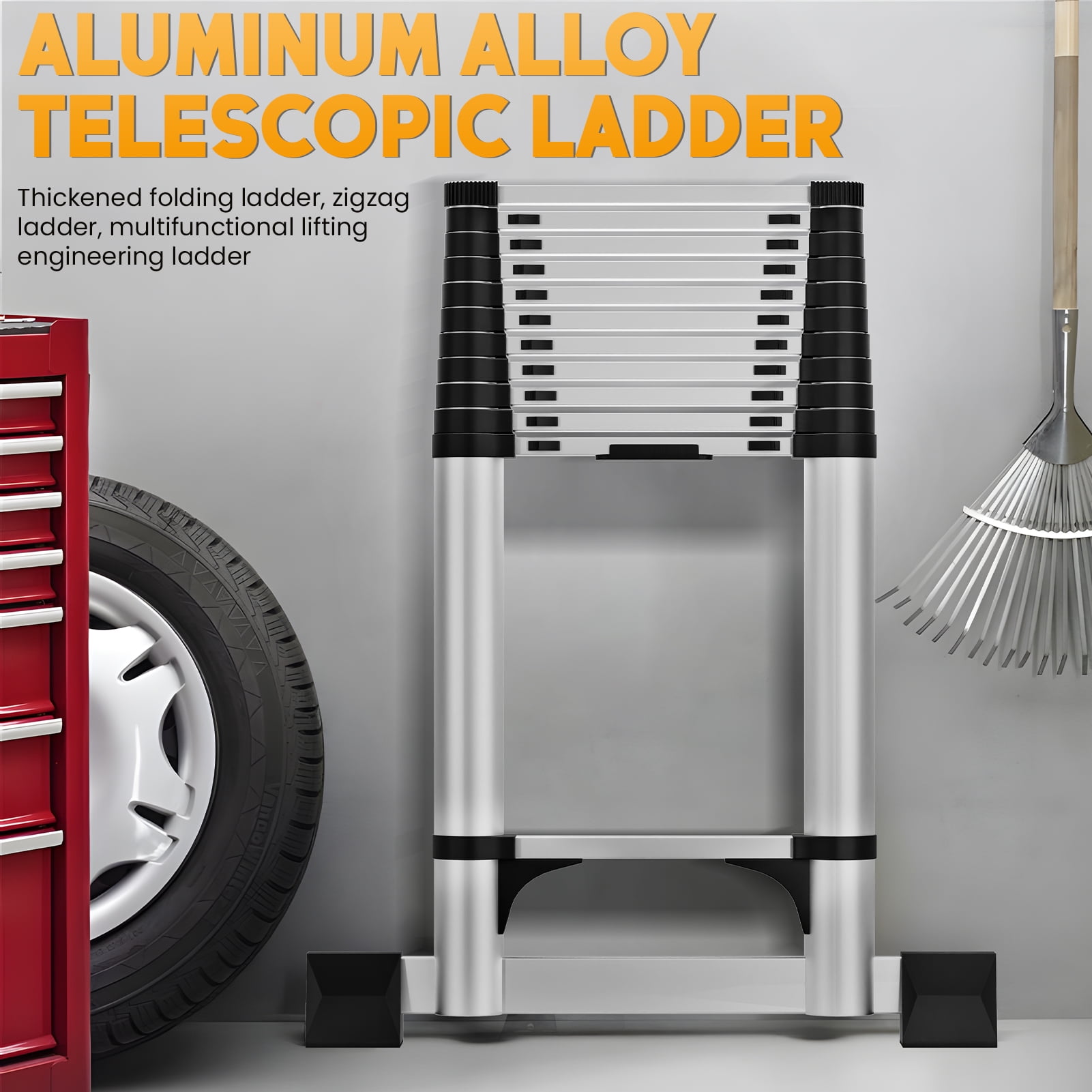 Fogcroll 12.8ft Telescoping Ladder Folding Telescopic Ladder Multi ...