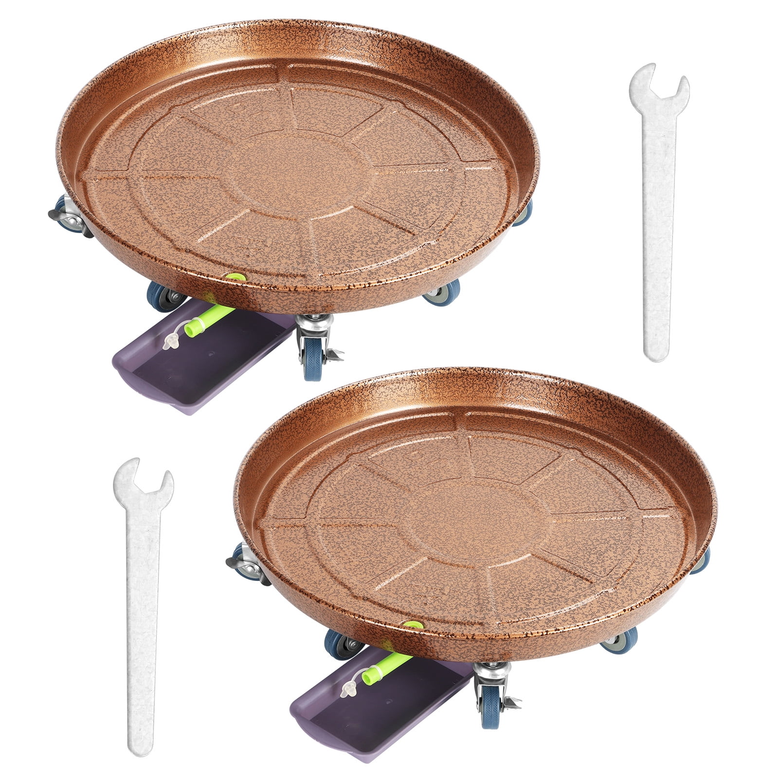 Fogcroll 2PCS Plant Caddy Heavy Duty Rolling Planter Stand with 8 ...