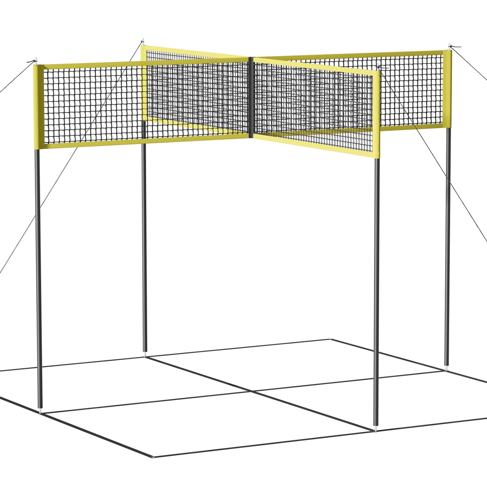 Fogcroll 4 Square Beach Volleyball Net,Volleyball Net System 4 Person ...