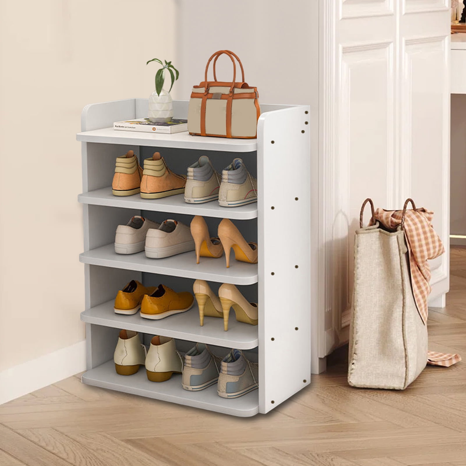 Fogcroll 5 Tiers Shoe Rack Shoe Cabinet Shoe Shelf Stylish Density ...