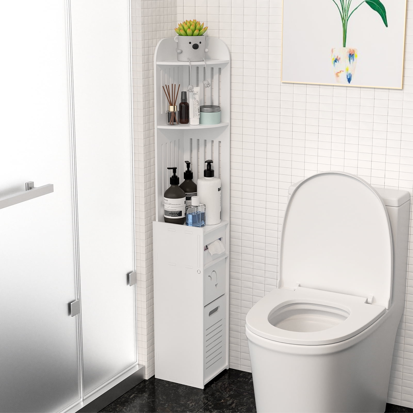 Fogcroll Bathroom Cabinet Small Bathroom Storage Cabinet Narrow ...