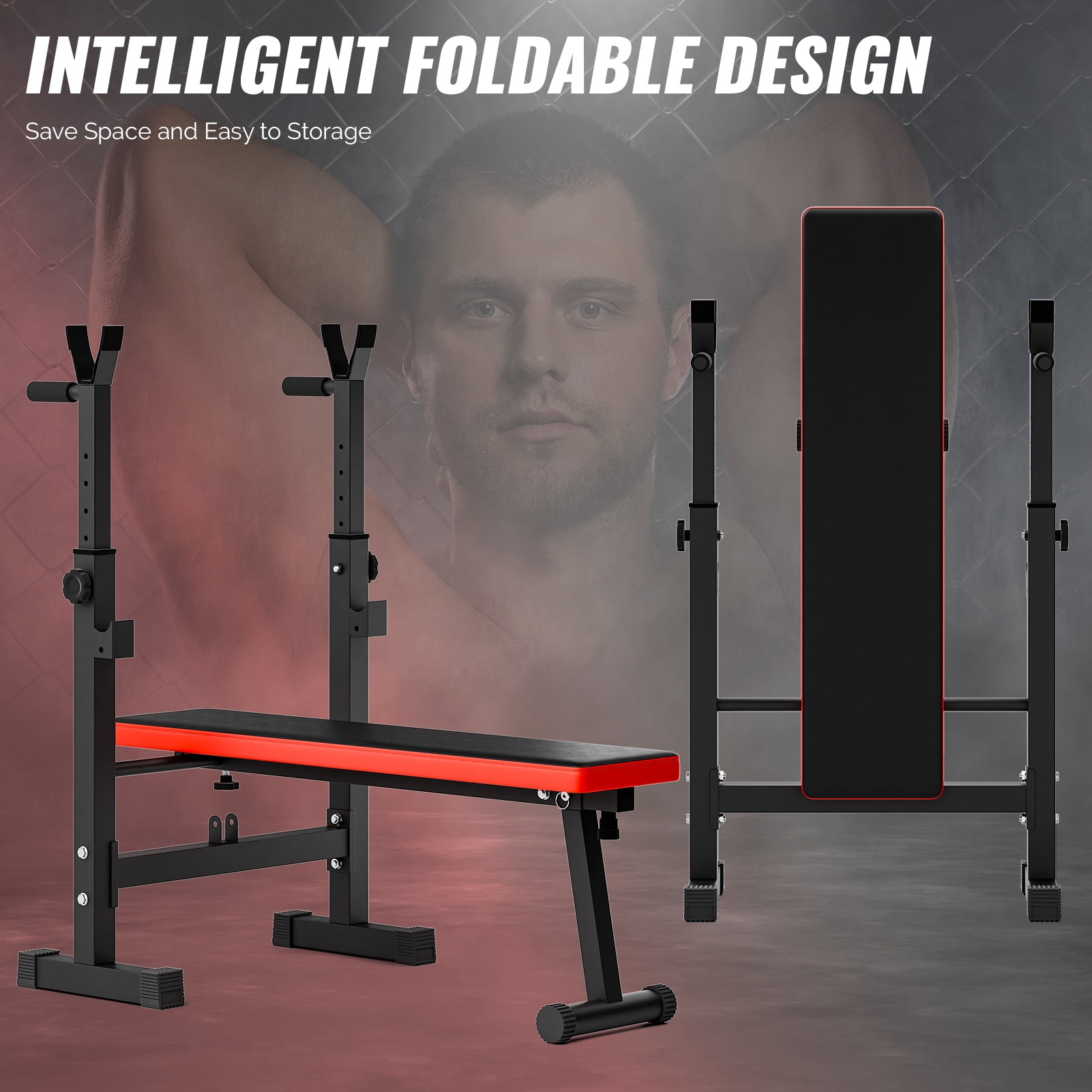 Fogcroll Bench Press Rack Weight Lifting Bench Press Strength Training ...