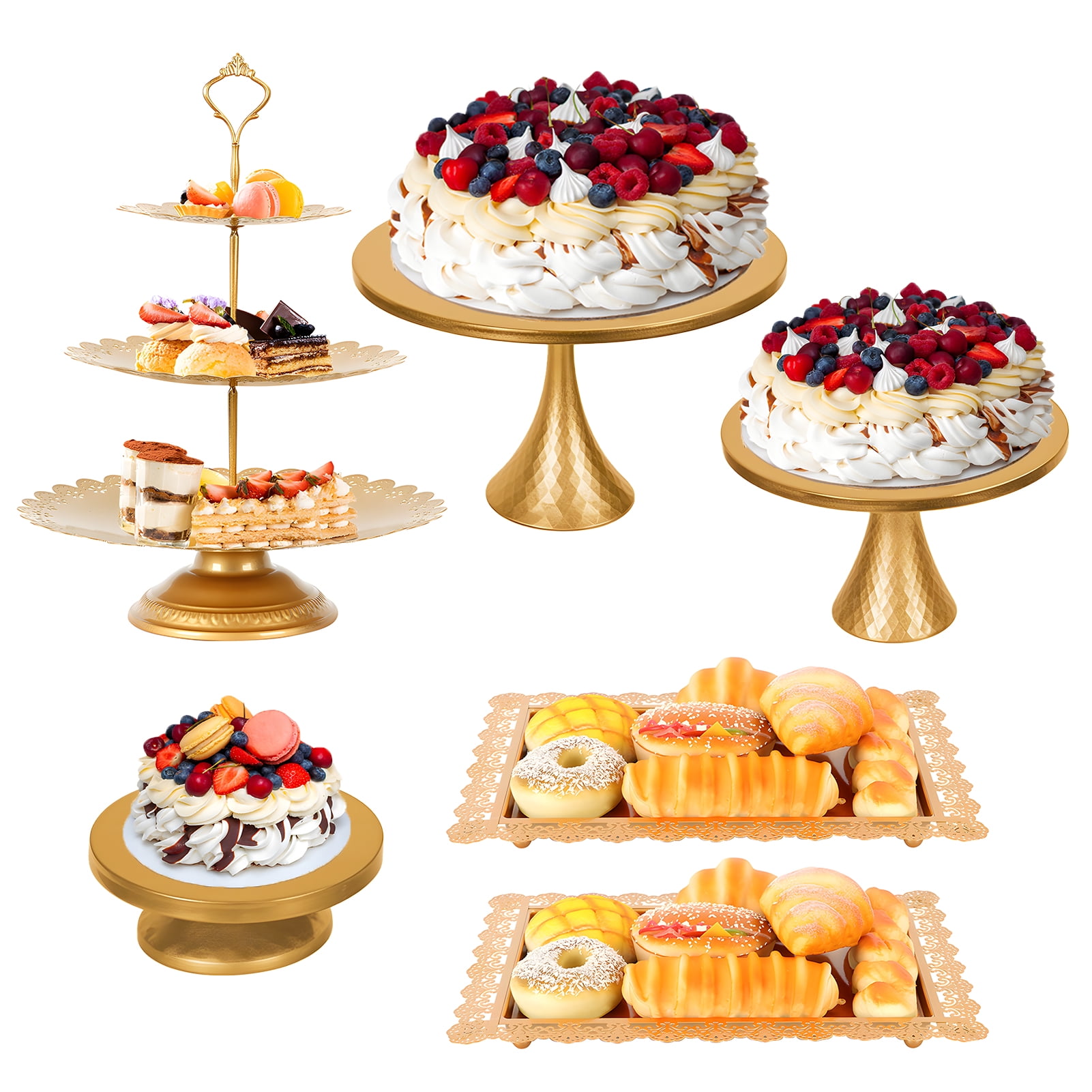 Fogcroll Cake Stand Desert Stands Metal Dessert Table Display Tiered ...