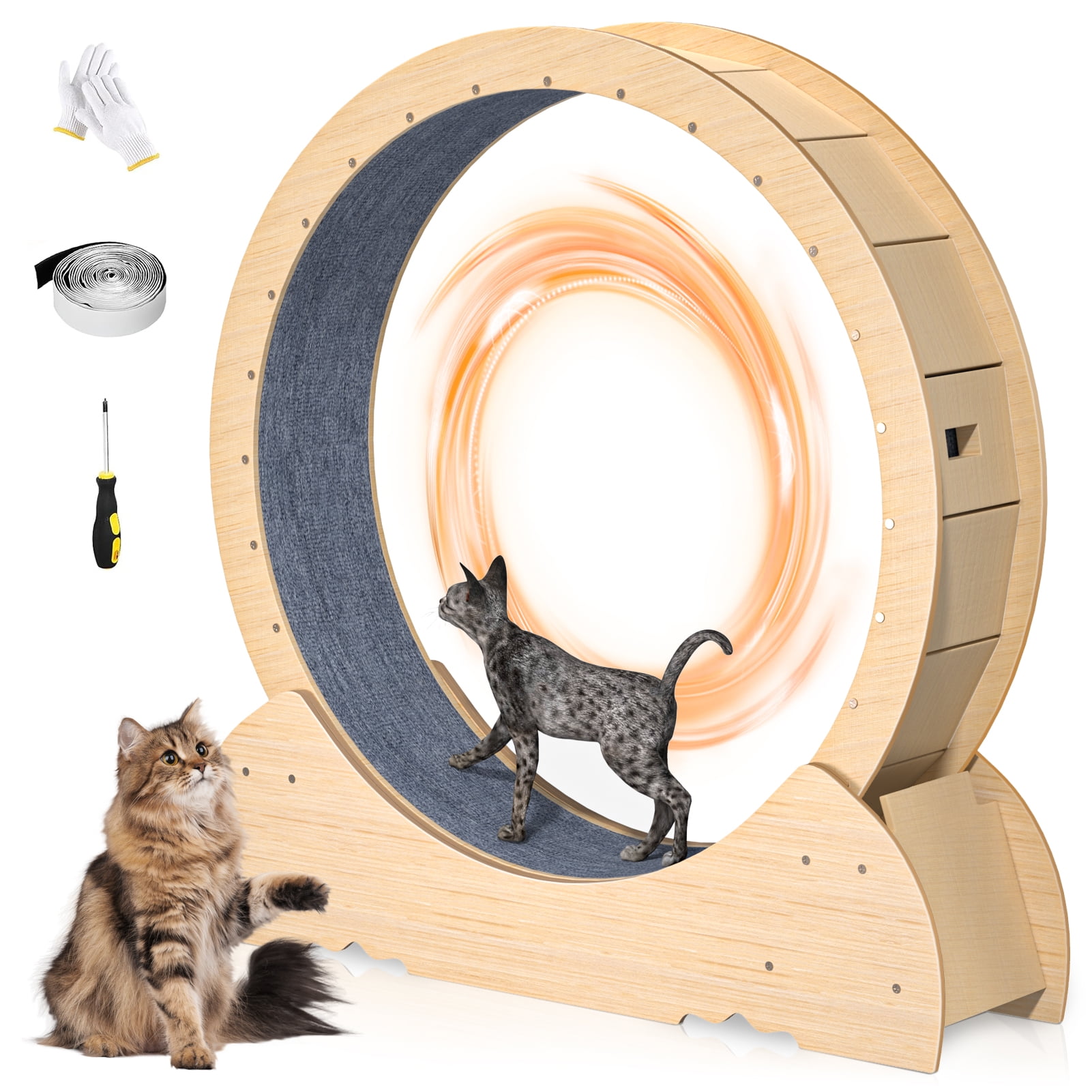 Fogcroll Cat Wheel Cat Treadmill Cat Exercise Wheel with Carpeted ...